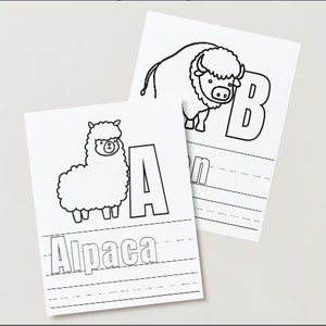 Animal Alphabet Coloring Pages Alphabet Writing Preschool Learning ...
