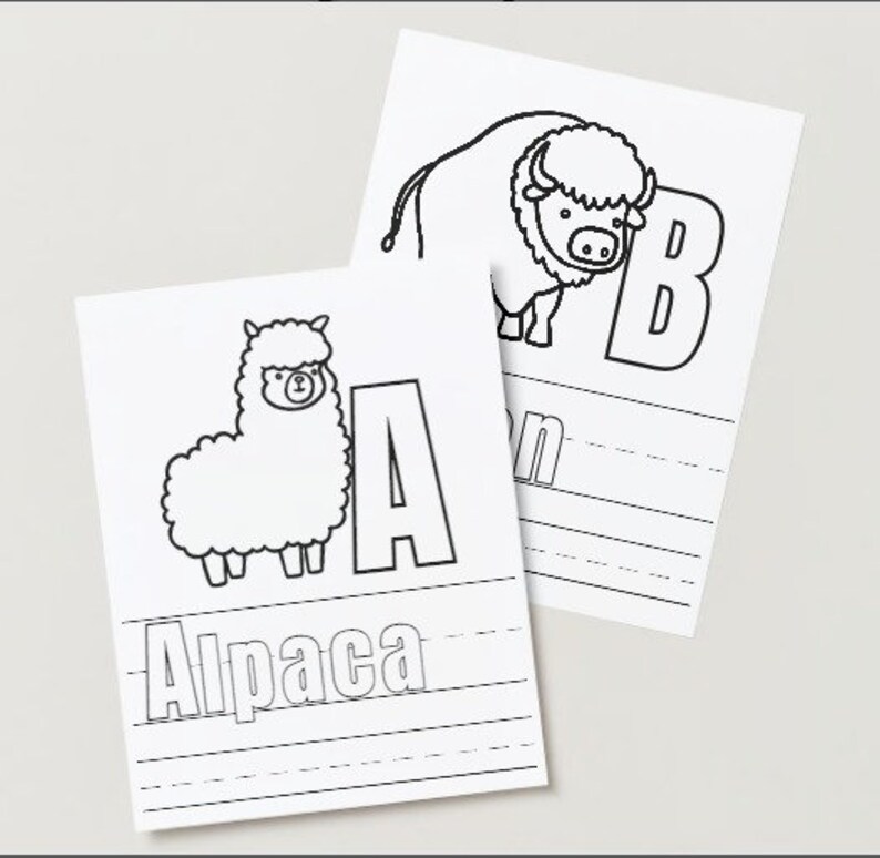 Animal Alphabet Coloring Pages | Alphabet Writing | Preschool Learning ...