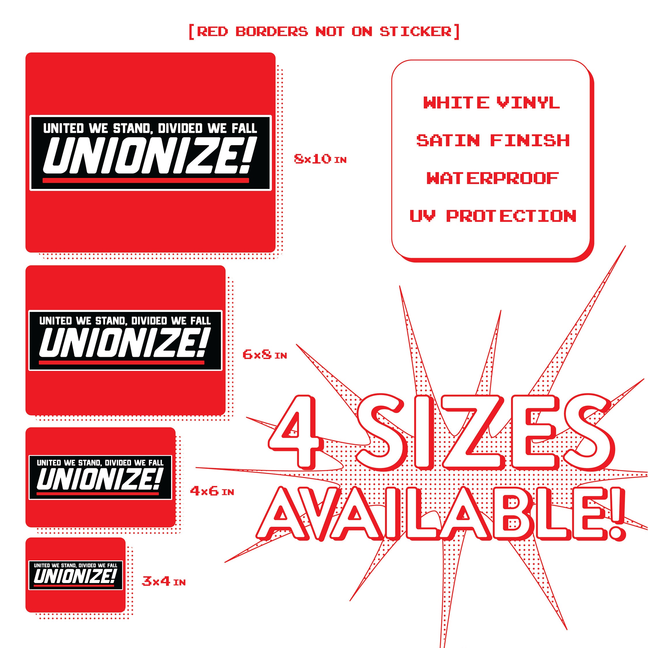 Union Sticker United We Stand Divided We Fall Sticker Union Labor ...