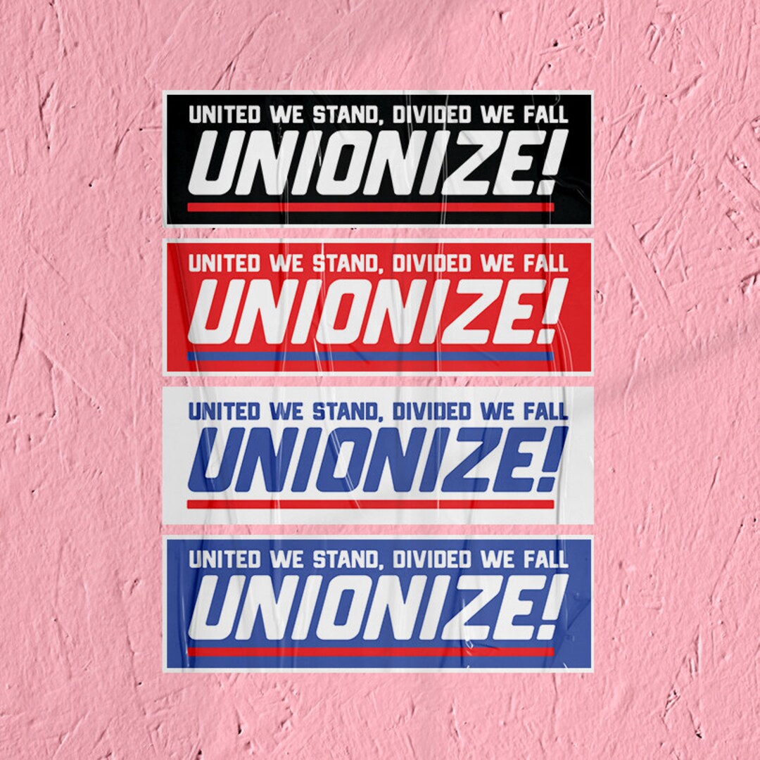 Union Sticker United We Stand Divided We Fall Sticker Union Labor ...