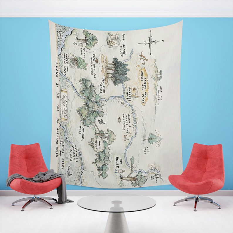 100 Acre Wood Map Hundred Acre Wood Map Watercolor 100 - Etsy