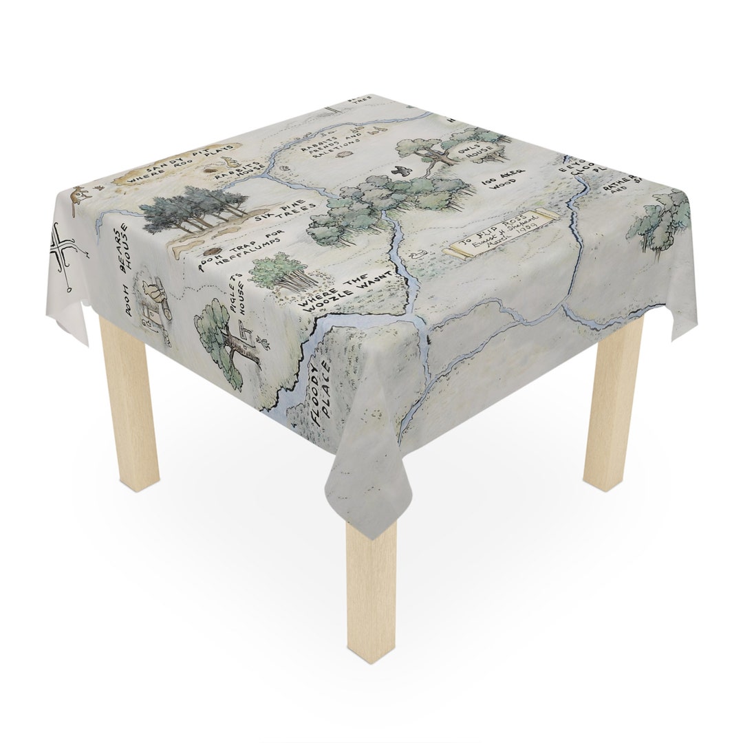Enchanting Hundred Acre Wood Map Table Cloth | Vibrant Art 100% ...