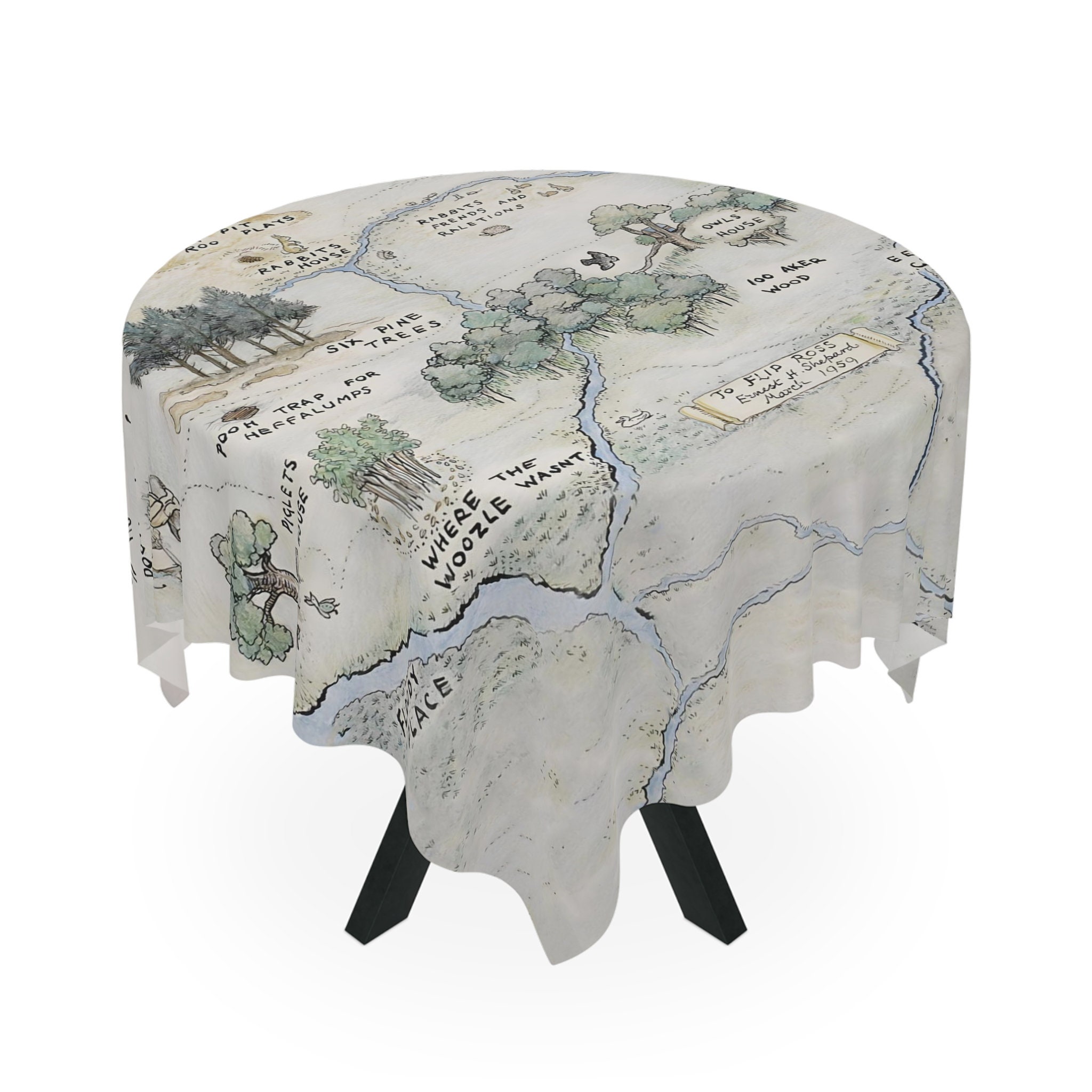 Enchanting Hundred Acre Wood Map Table Cloth | Vibrant Art 100% ...