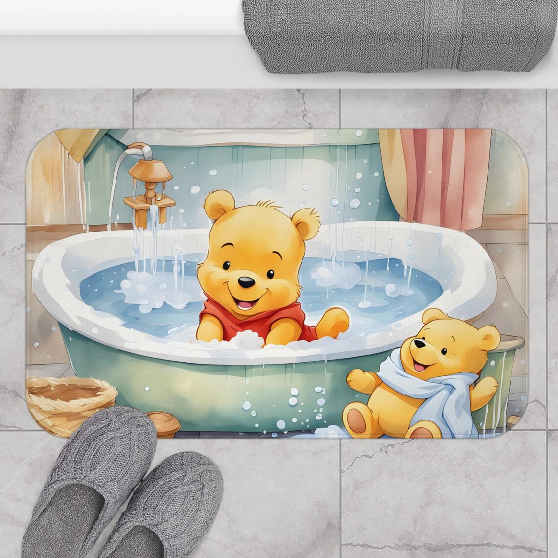 Winnie the Pooh Bath Mat | Home Decor Gift for Kids Women | Teddy Bear ...