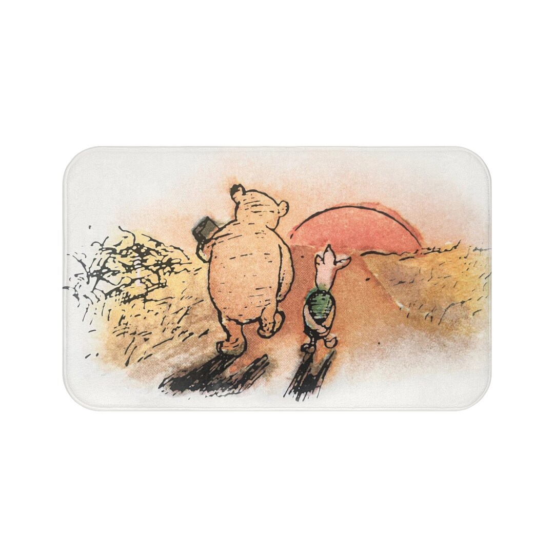 Vintage Classic Winnie the Pooh Bath Mat | Pooh Walking With Piglet ...