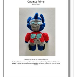 Optimus Prime Amigurumi Pattern - PDF PATTERN ONLY - Etsy