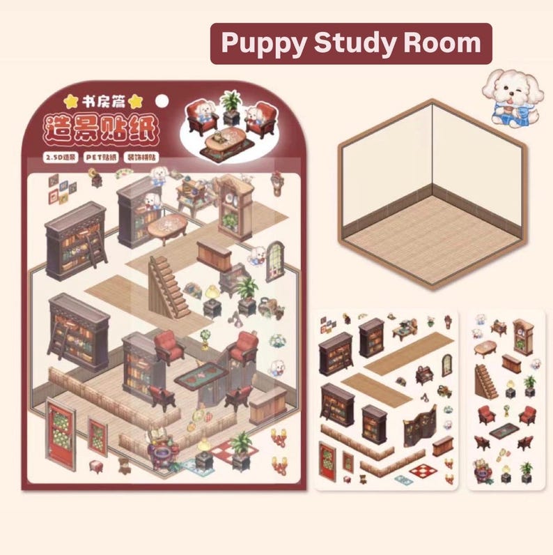 DIY 3D Isometric Big Sticker 4 Scenes Make Your Own: Christmas Cozy Bed ...