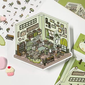 3D Isometric Sticker 4 Scenes - 4 Themes Sets: Bedroom|living Room|e ...