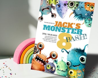 Editable Monster Bash Birthday Package Our Little Monster Bundle ...