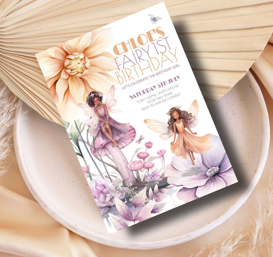 FAIRY Birthday Invitation Enchanted Garden Fairy Invite Magical Fairy ...