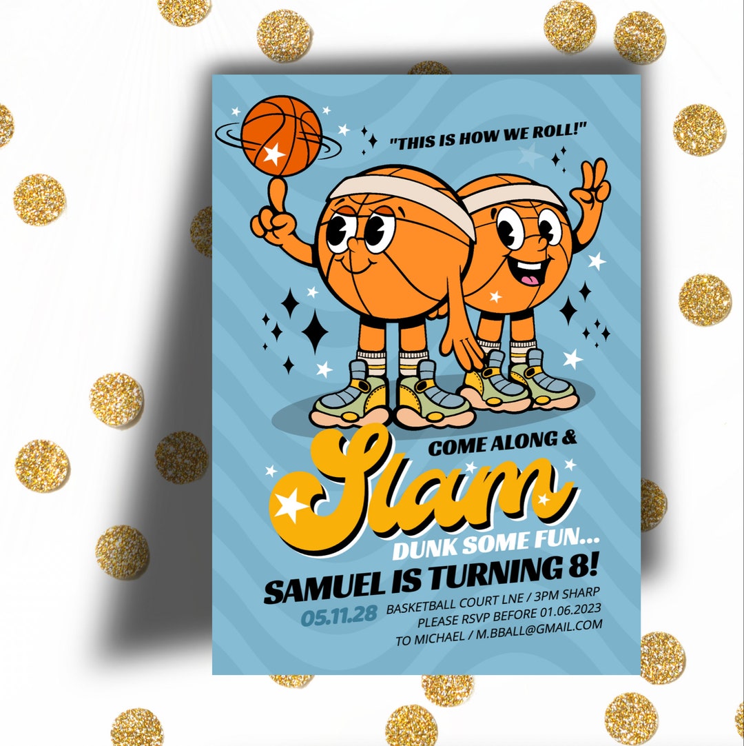 EDITABLE Basketball Birthday Invitation Sports Birthday Invitation Slam ...