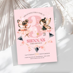 EDITABLE Fairy Birthday Invitation Magical Fairy Birthday Invite Fairy ...