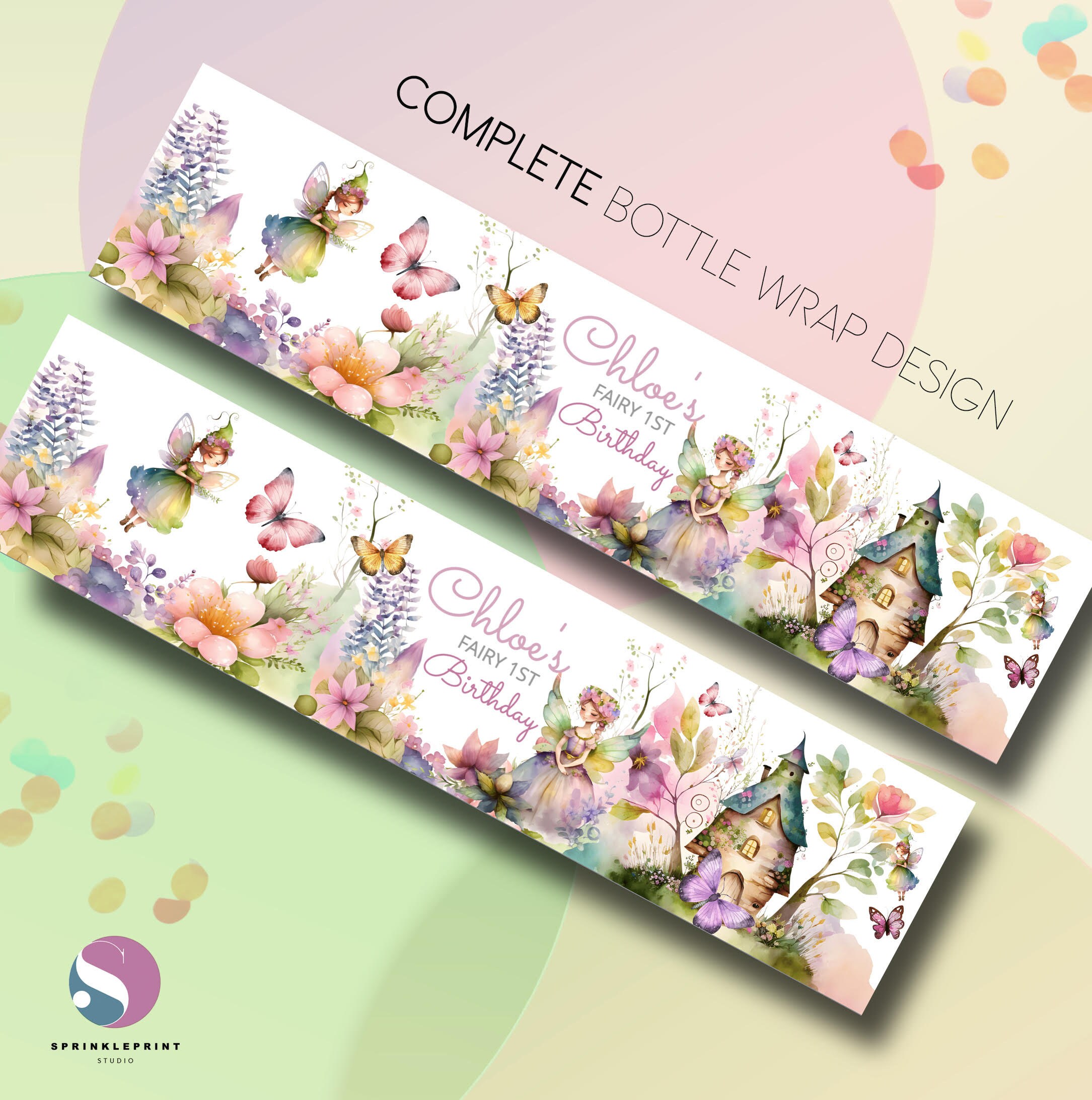 EDITABLE Fairy 1st Birthday Water Bottle Labels, Enchanted Fairy Garden ...