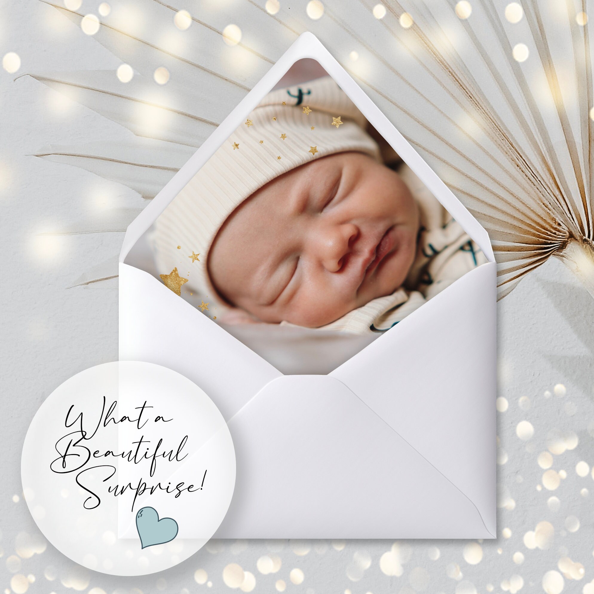 Editable Photo Envelope Liner Template, Printable Baby Envelope Liner ...