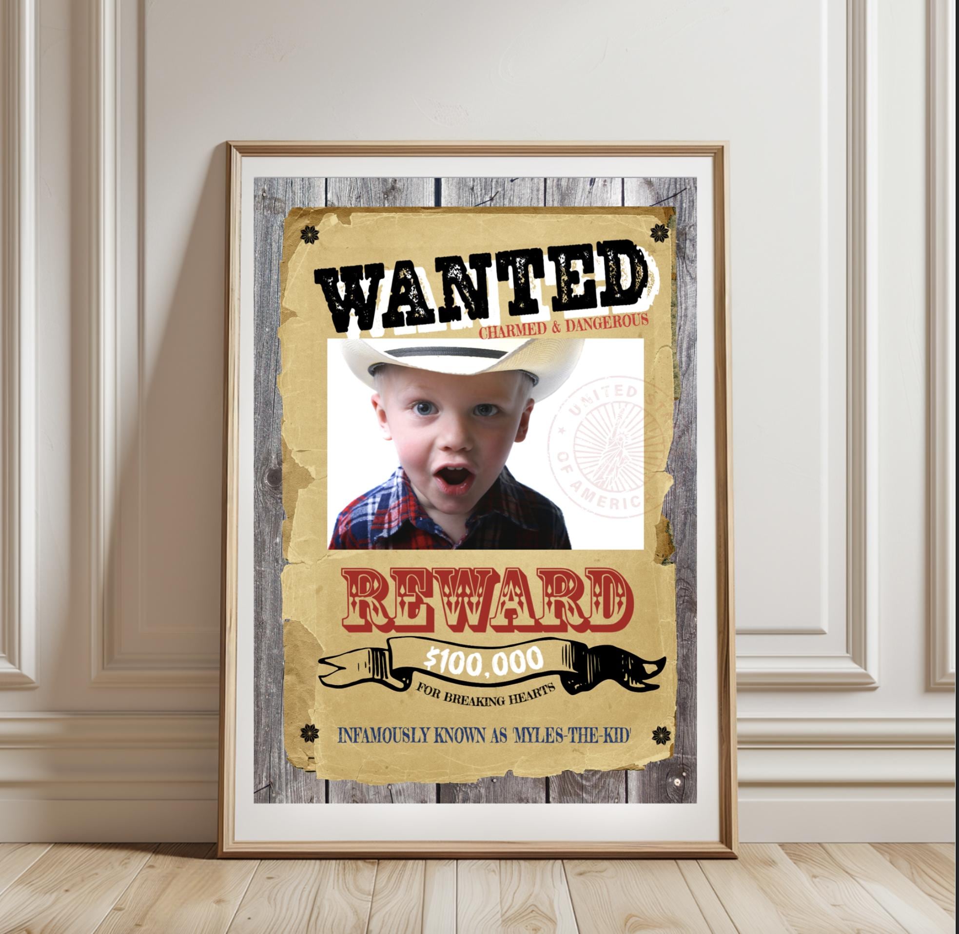 Editable Wanted Poster, Modern Wanted Poster Welcome Party Sign, Wild ...