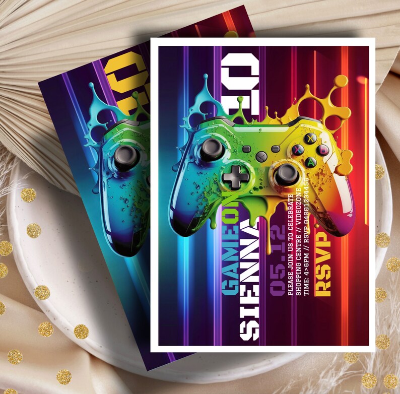 Video Game Birthday Invitation Template Video Game Invitation Video ...