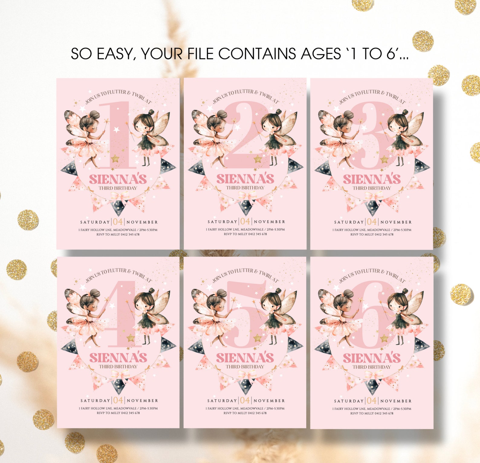 EDITABLE Fairy Birthday Invitation Magical Fairy Birthday Invite Fairy ...