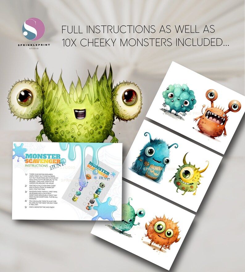 Monster Scavenger Hunt Monster Game Instant Download Halloween Treasure ...