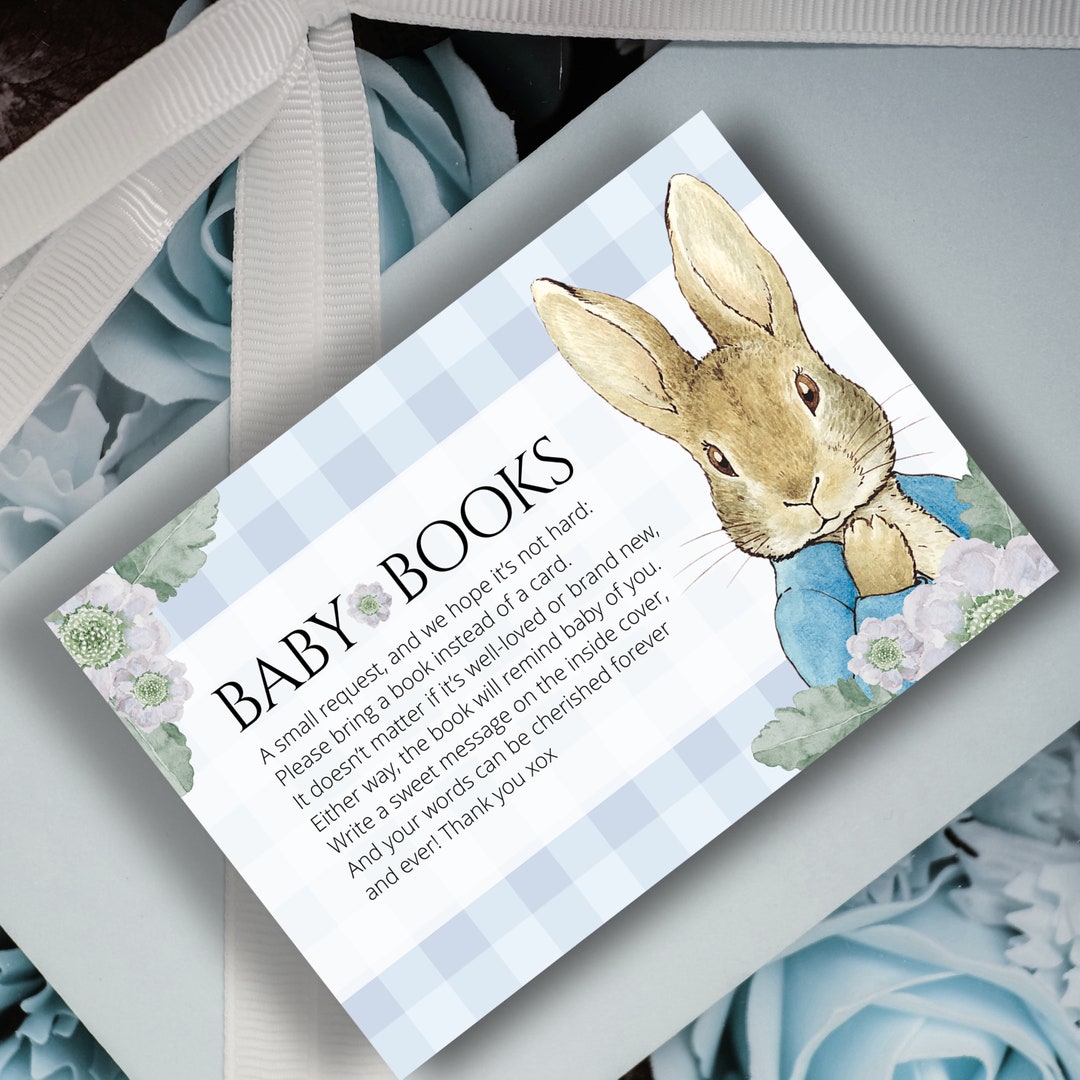 EDITABLE Peter Rabbit Baby Book Card Books for Baby Boy Blue - Etsy