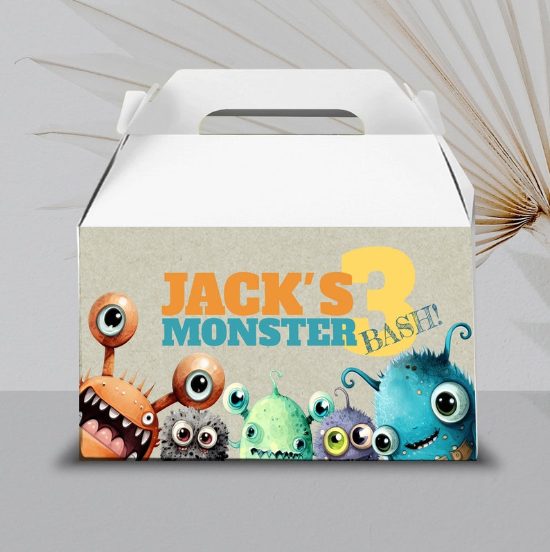 Editable Monster Party Gable Box Monster Bash Birthday Labels Our ...