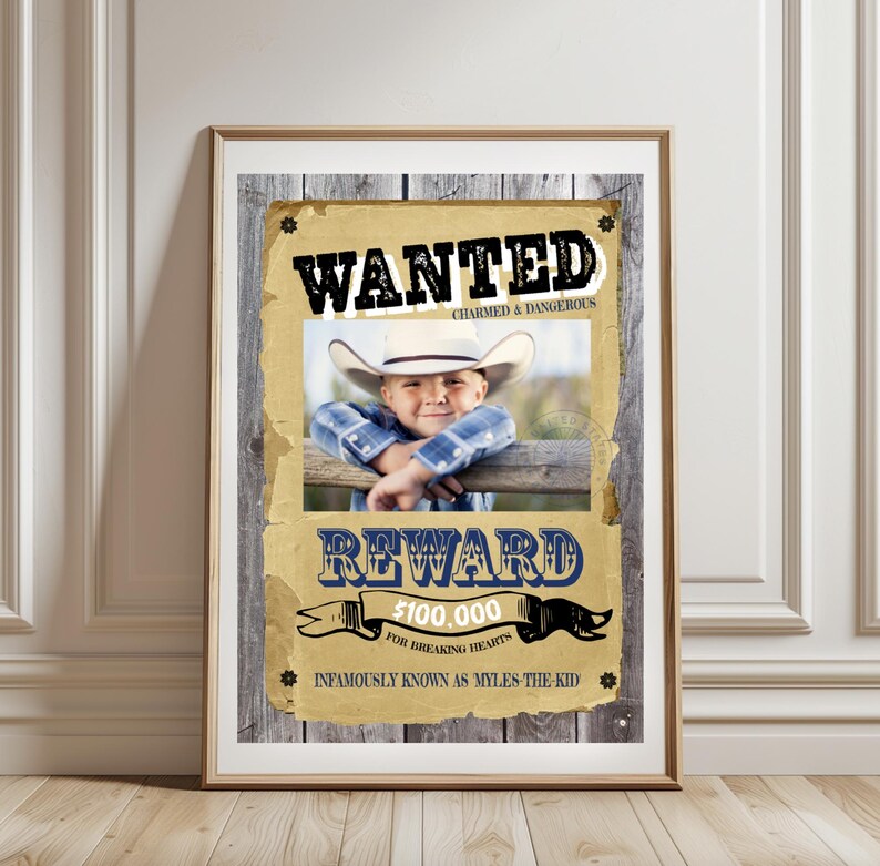 Editable Wanted Poster, Modern Wanted Poster Welcome Party Sign, Wild ...