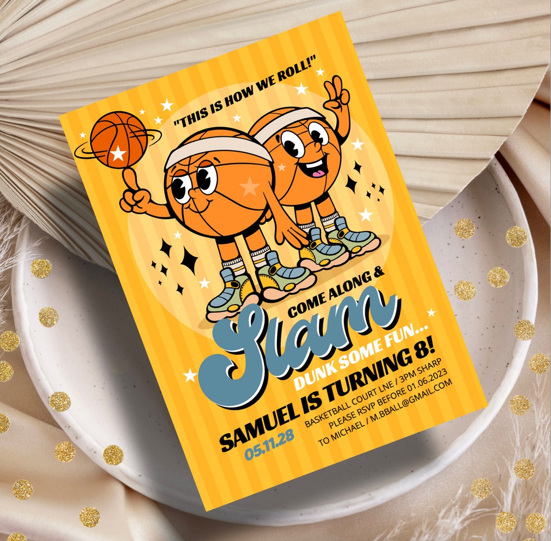 EDITABLE Basketball Birthday Invitation Sports Birthday Invitation Slam ...