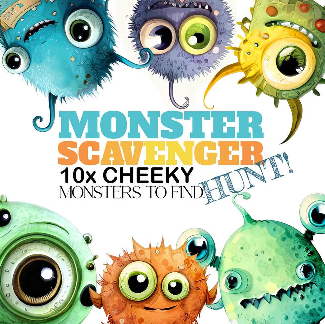 Monster Scavenger Hunt Monster Game Instant Download Halloween Treasure ...