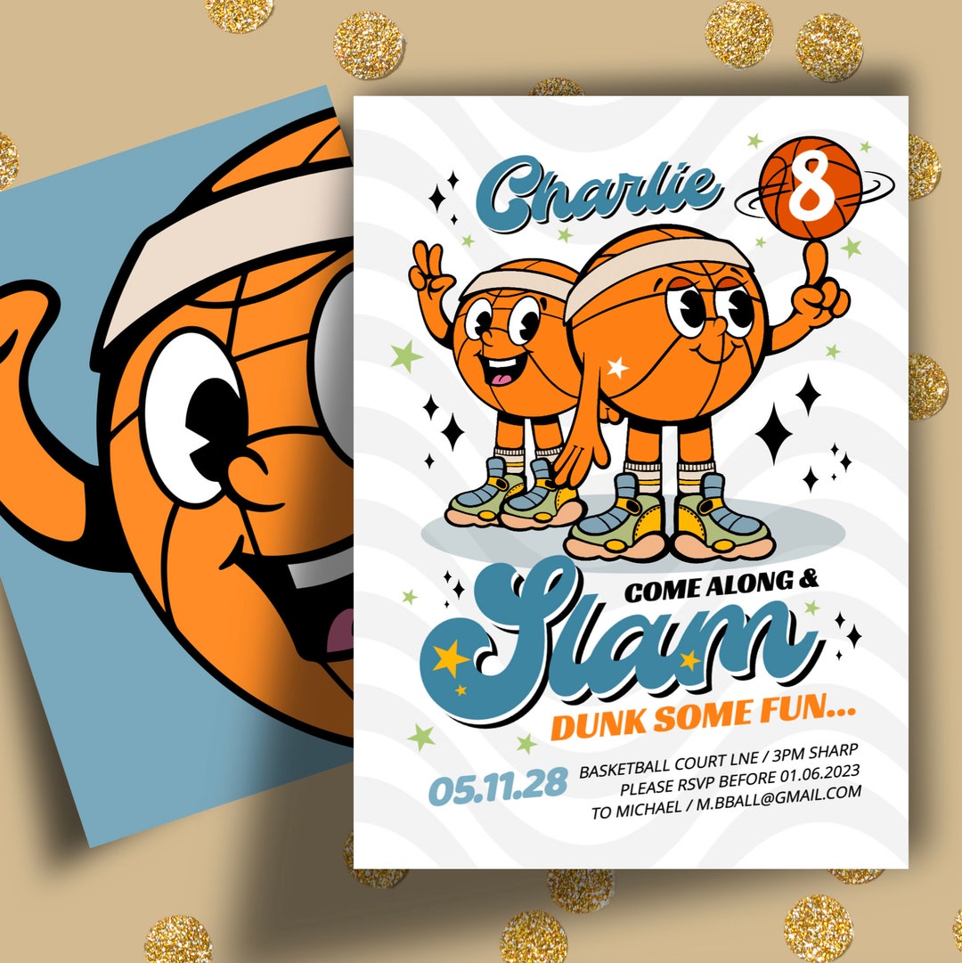 EDITABLE Basketball Birthday Invitation, Sports Birthday Invitation ...
