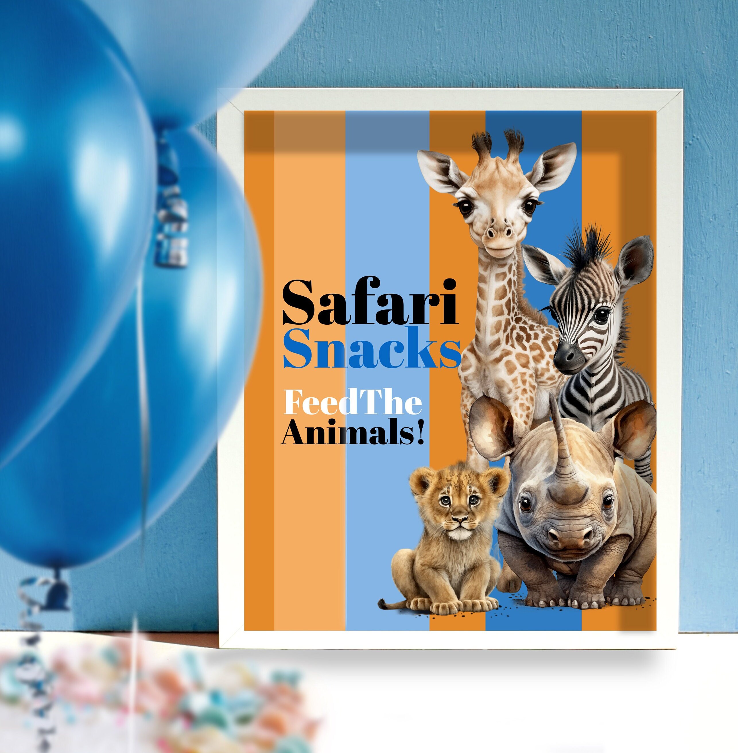 Safari Birthday Table Sign, Safari Theme Jungle Animals Party Food ...