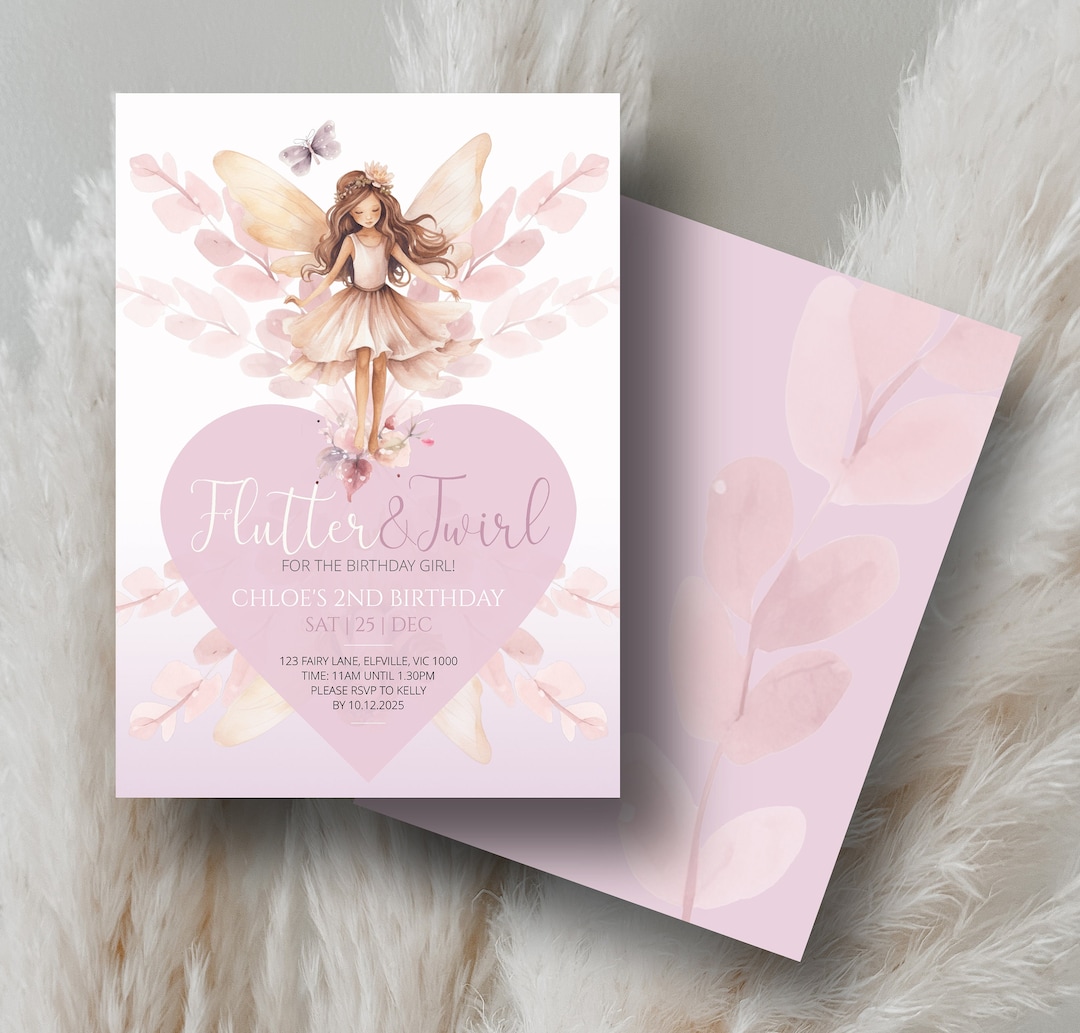 EDITABLE Fairy Birthday Invitation Fairy Birthday Party Invitation ...