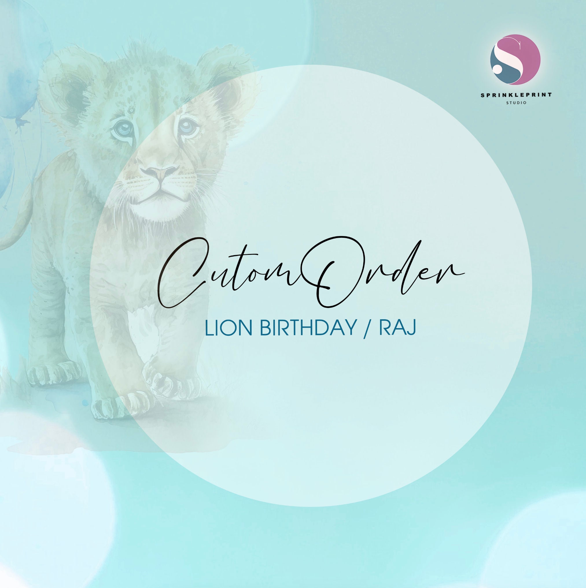 Editable Lion Birthday Sign 1st Swing Tag Lion Balloon Gable Box Label ...