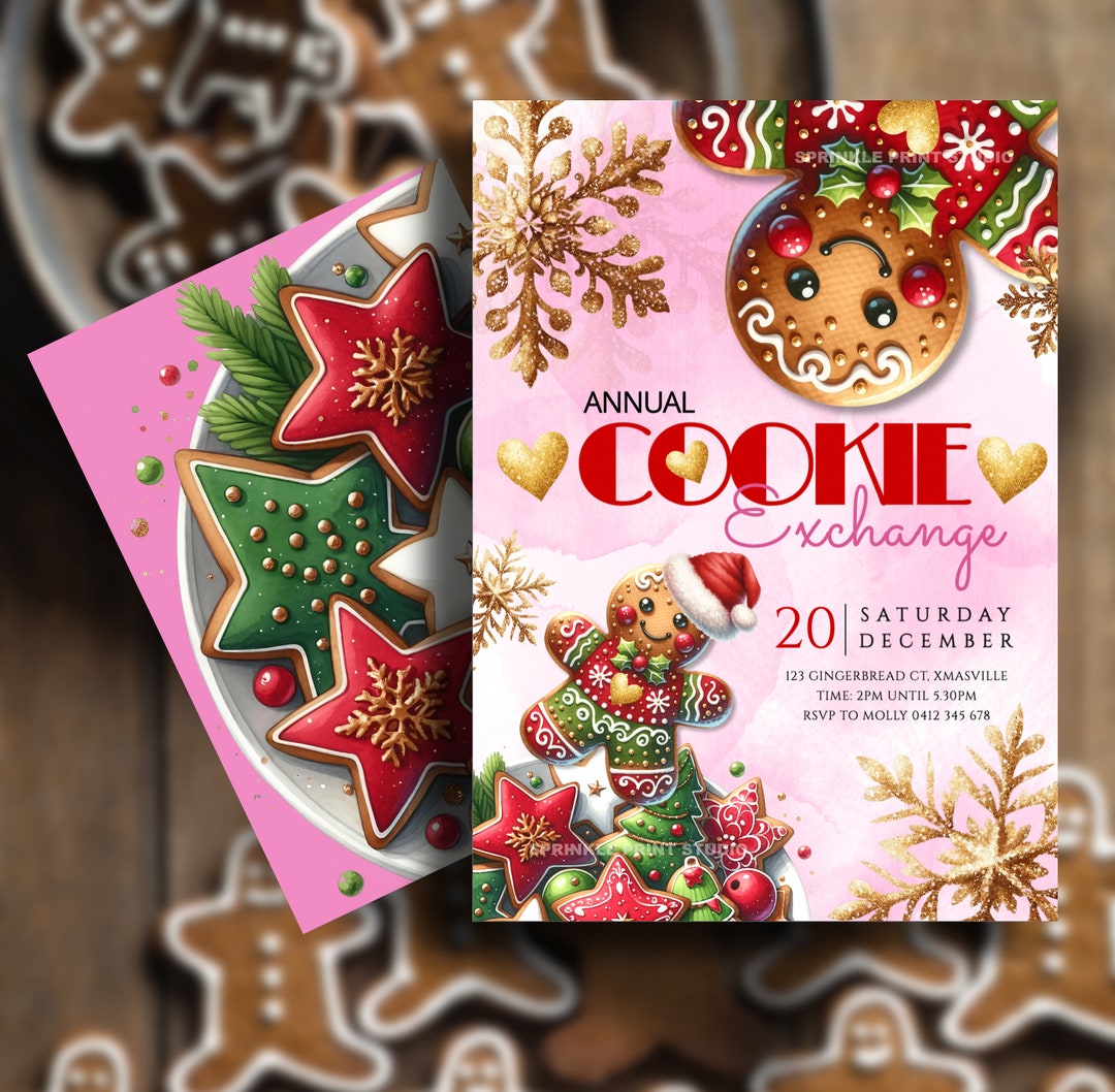EDITABLE Christmas Cookie Exchange Invitation Holiday Cookie Exchange ...