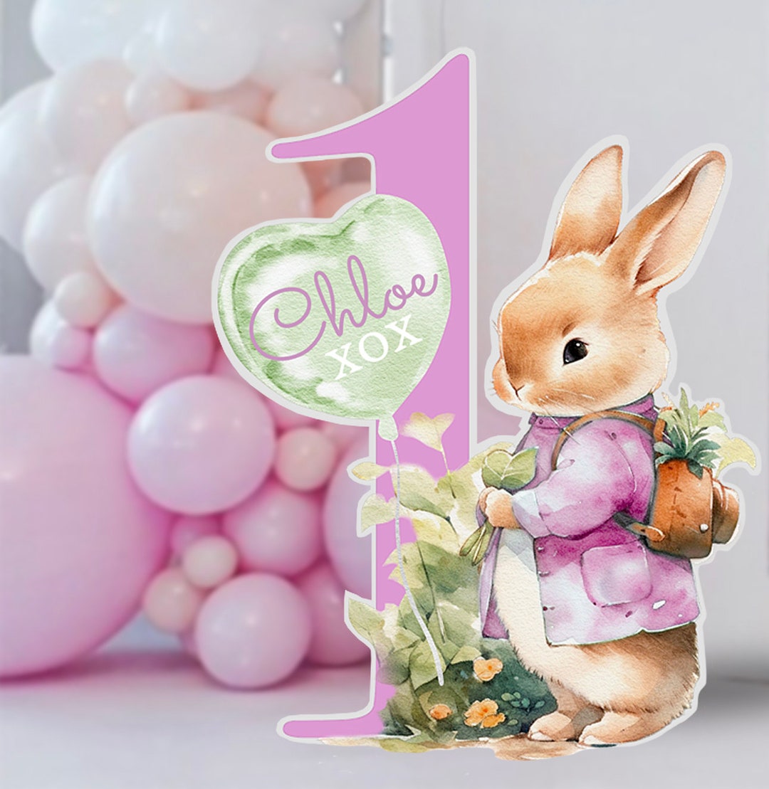 EDITABLE Peter Rabbit Birthday Cutout Flopsy Rabbit Big Decor Party ...