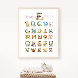 Personalised Safari Animal Alphabet Print Custom Jungle Poster Jungle ...