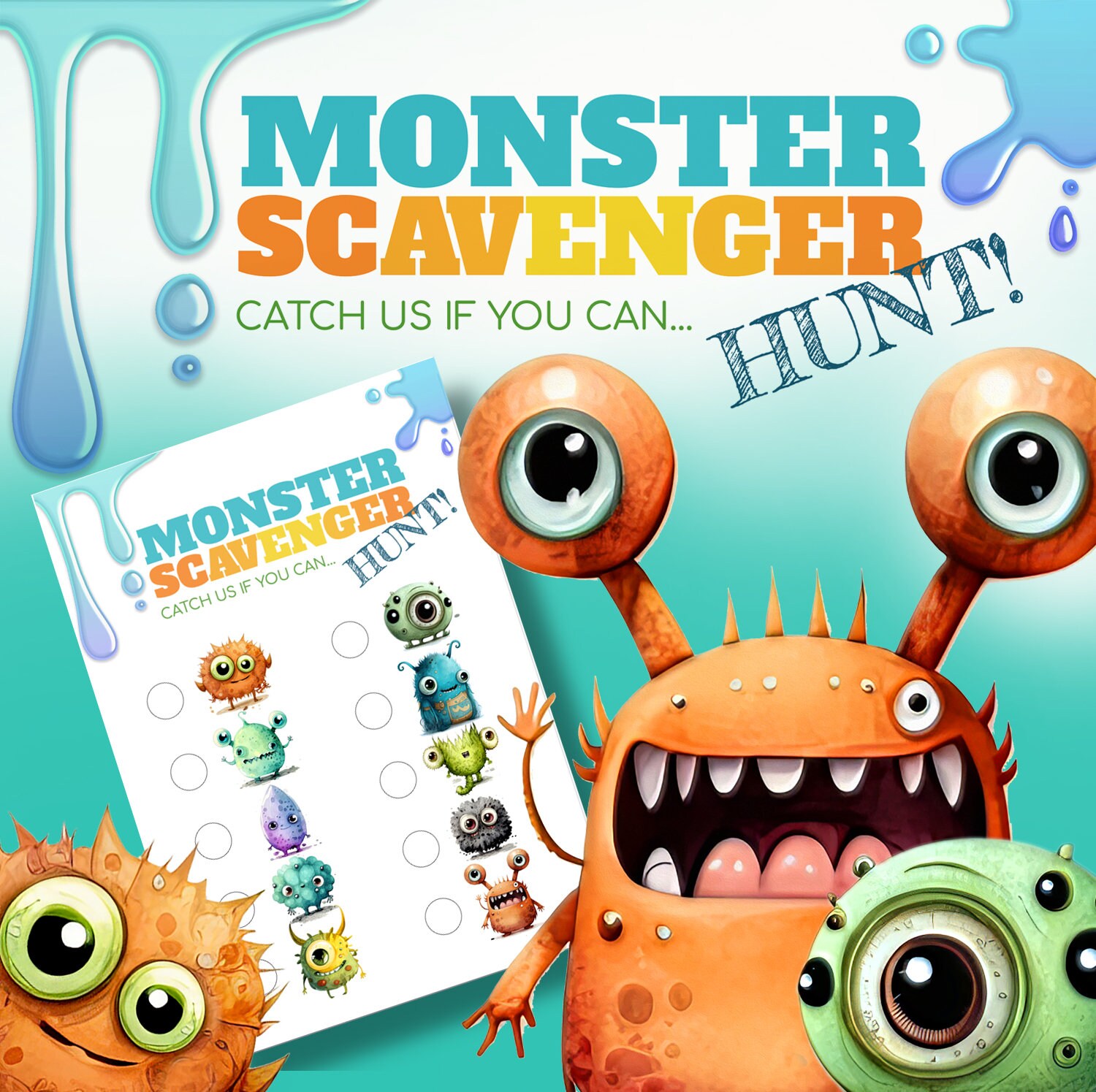 Monster Scavenger Hunt Monster Game Instant Download Halloween Treasure ...