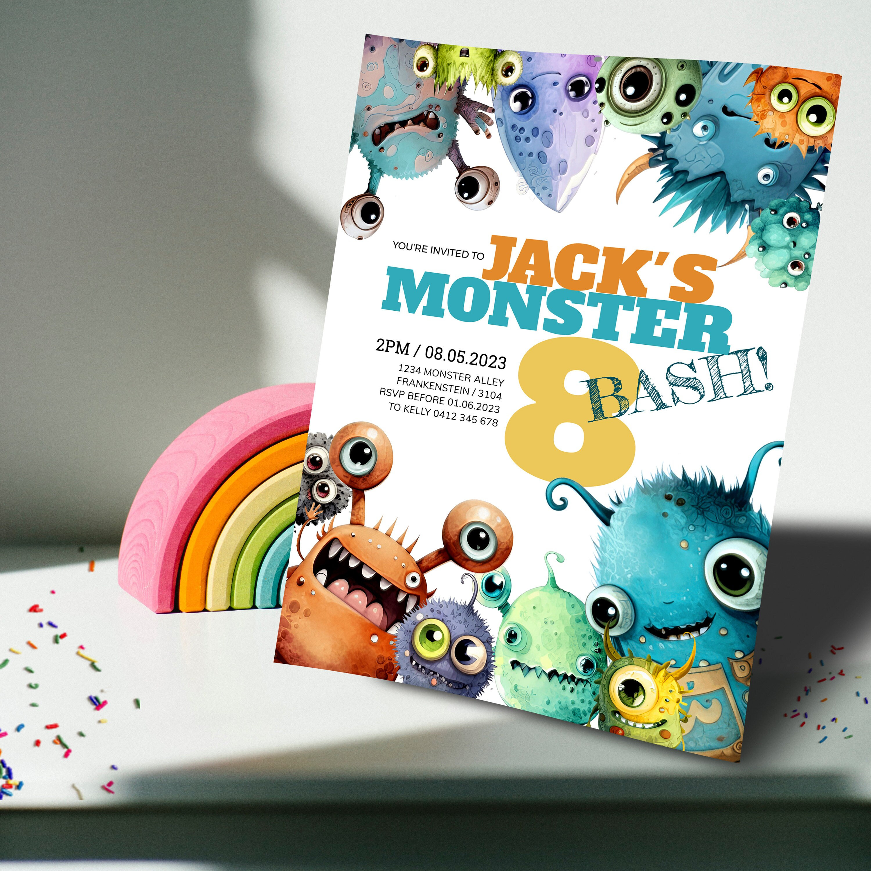 Editable Monster Bash Birthday Package Our Little Monster Bundle ...