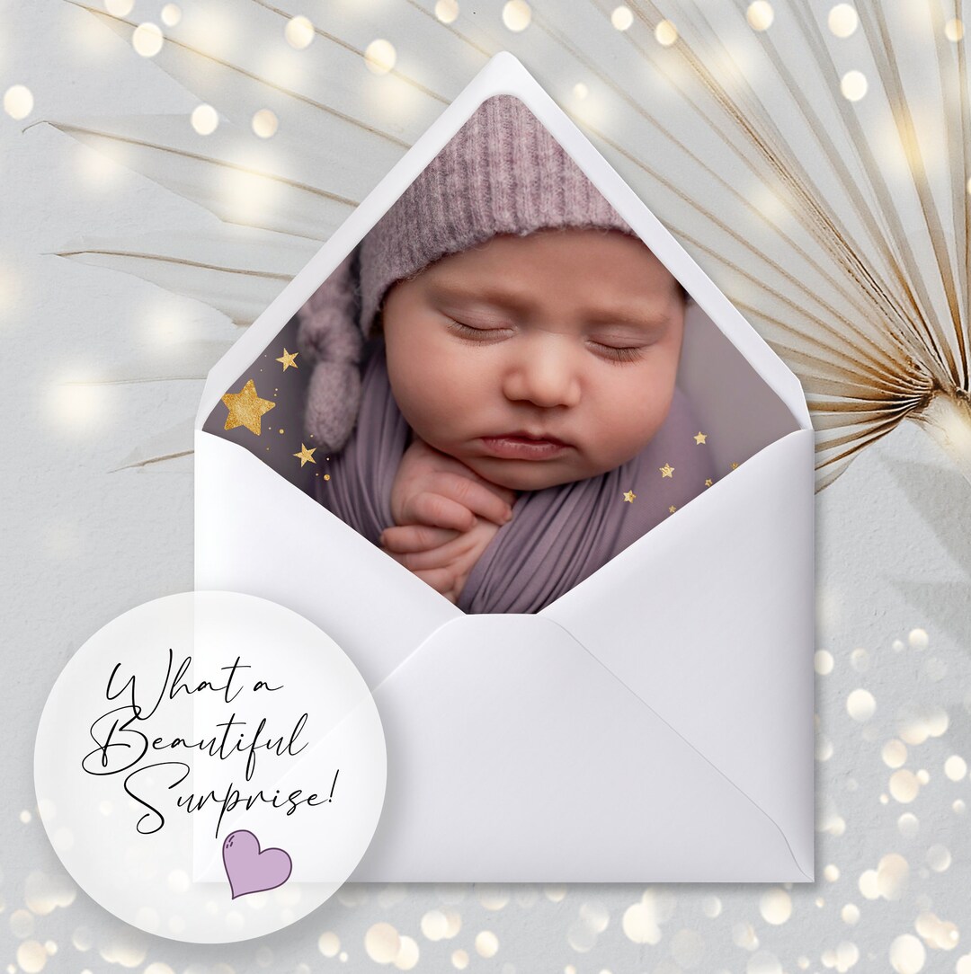 Editable Photo Envelope Liner Template, Printable Baby Envelope Liner ...