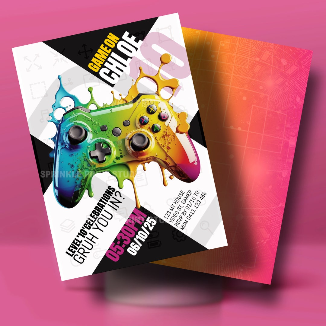 Editable Video Game Birthday Invitation, Gamer Party (digital Instant ...