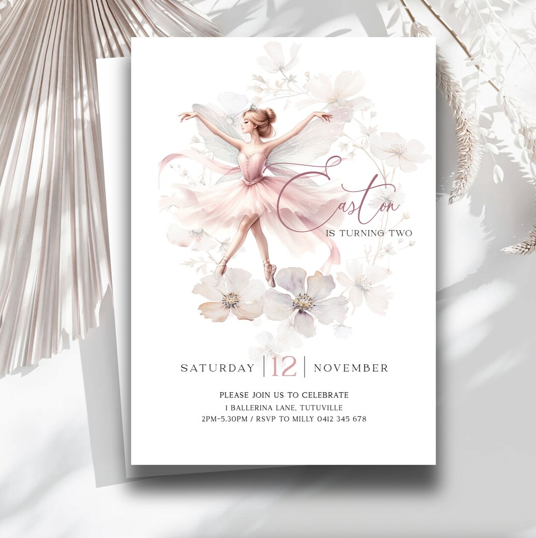 Fairy Ballerina Birthday Invitation, Editable Ballet Theme (digital) - Etsy