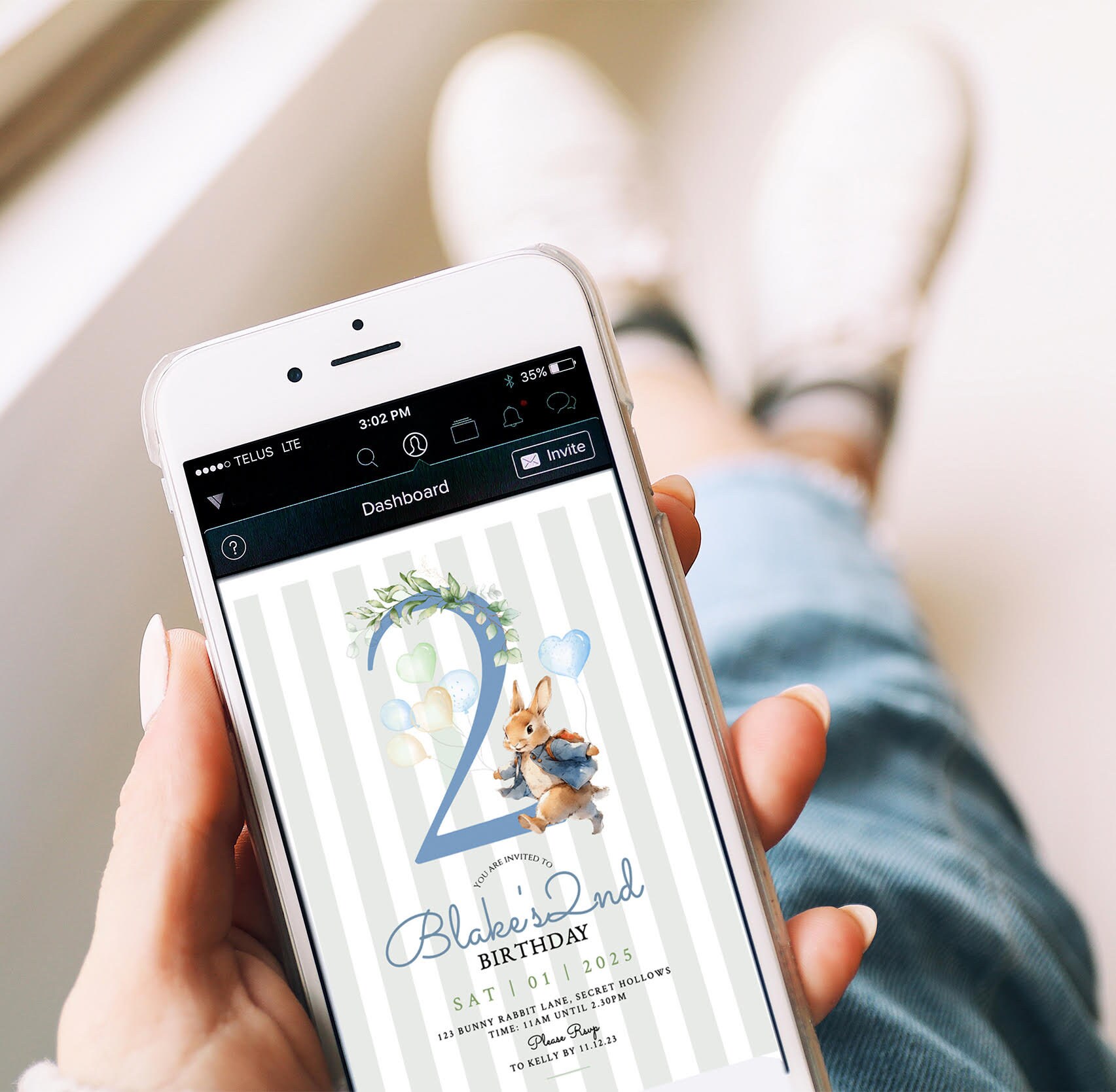 Editable Rustic Peter Rabbit Invitation Boy Blue Peter Rabbit - Etsy