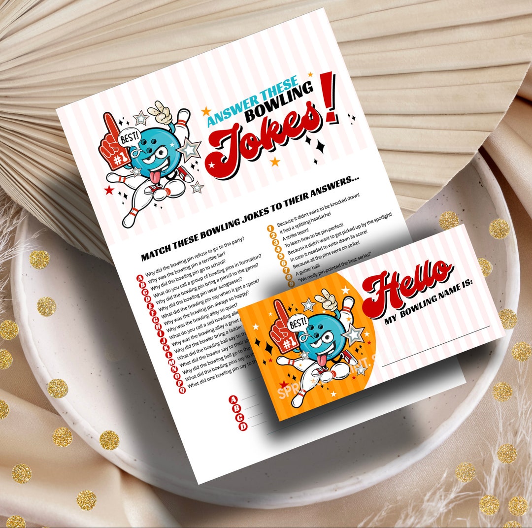 BOWLING Jokes Game Name Labels Name Tags Jokes Editable Bowling ...