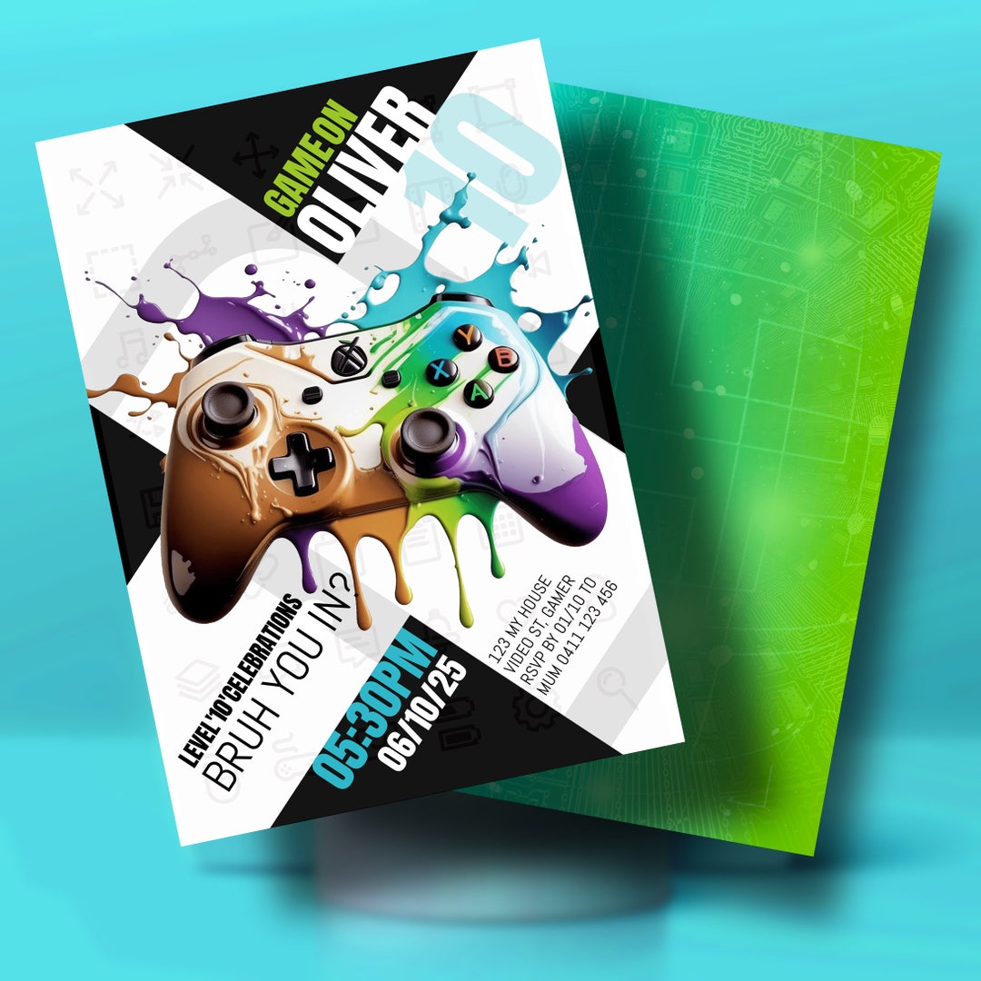 Editable Video Game Birthday Invitation, Gamer Party (digital Instant ...