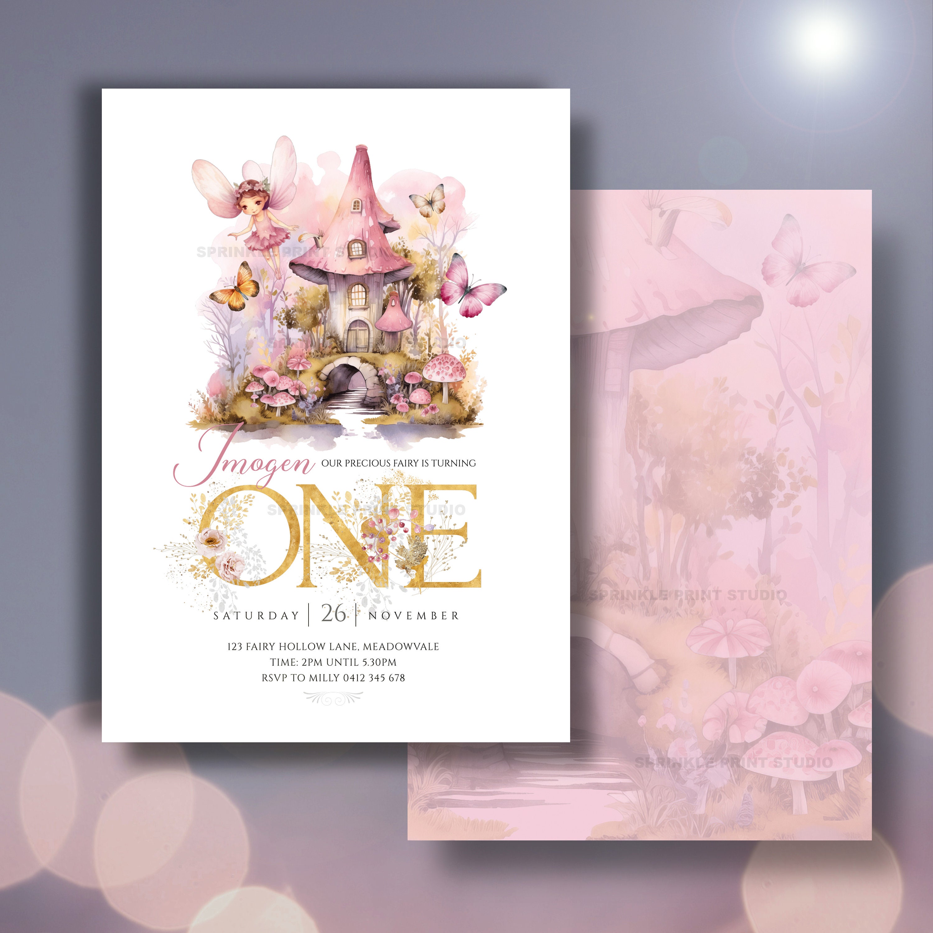 EDITABLE Fairy 1st Birthday Invitation Enchanted Fairy Garden Magical ...