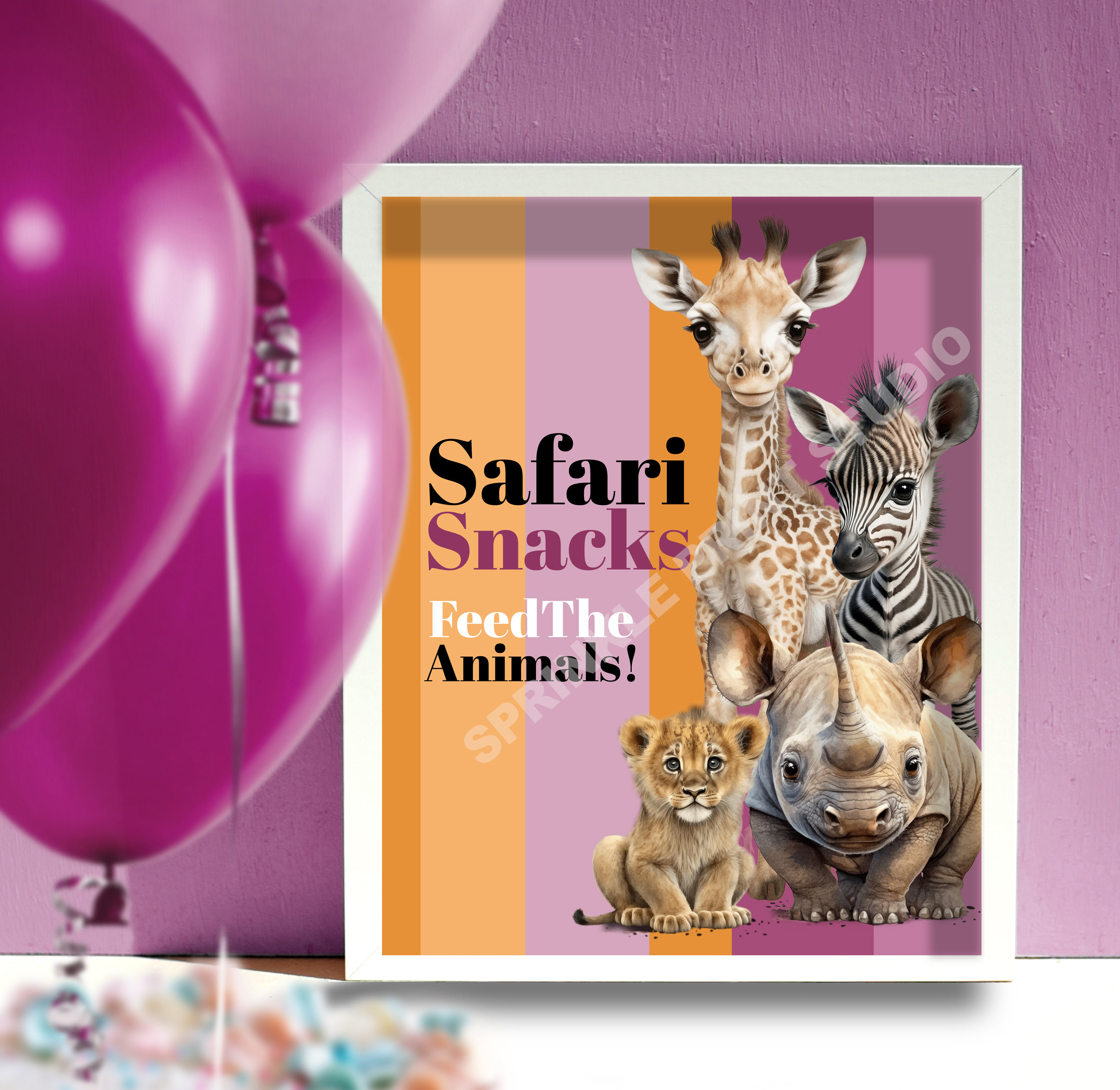 Editable Safari Birthday Table Sign Safari Theme Jungle Animals Party ...