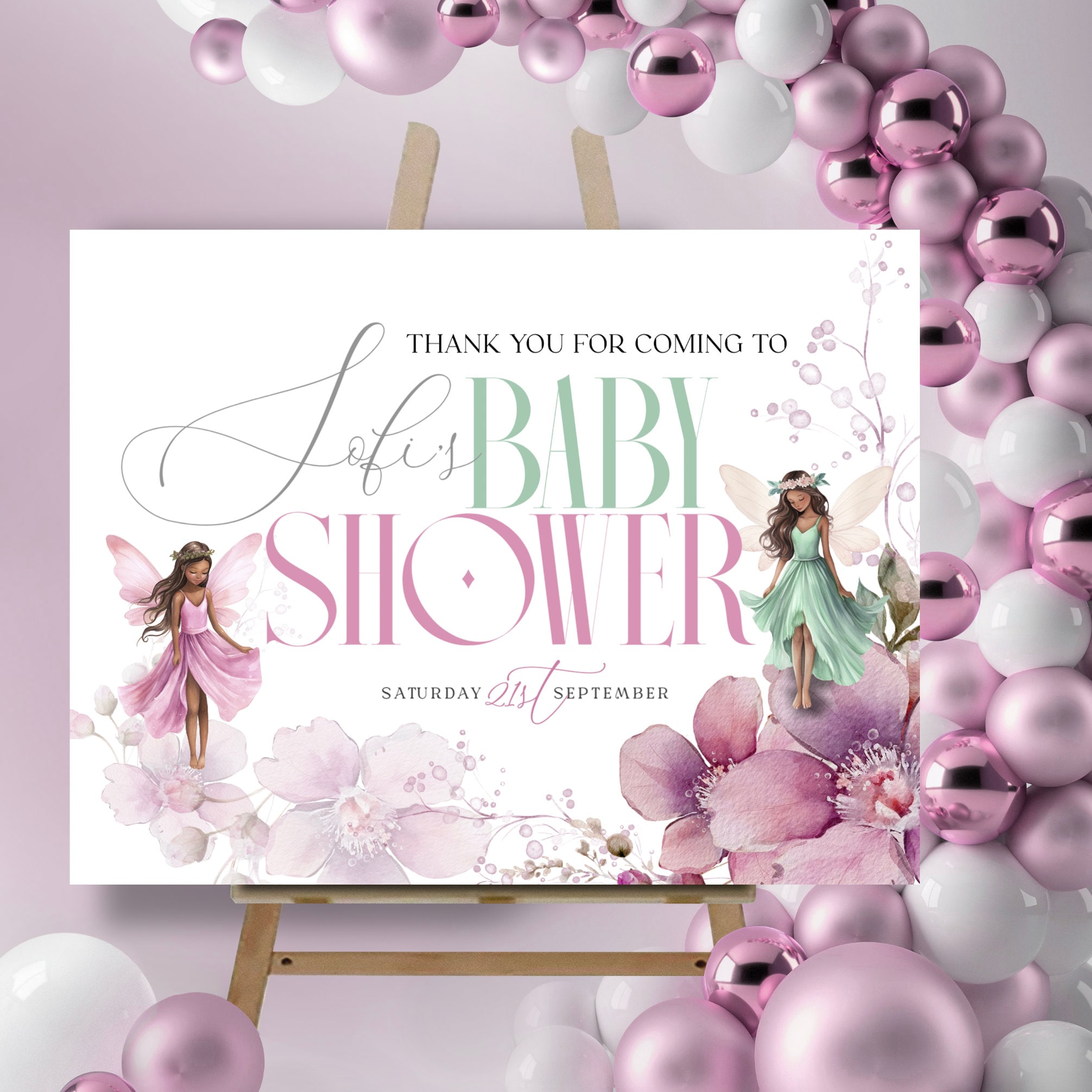 EDITABLE Fairy Baby Shower Bundle Enchanted Garden Fairy Magical Fairy ...