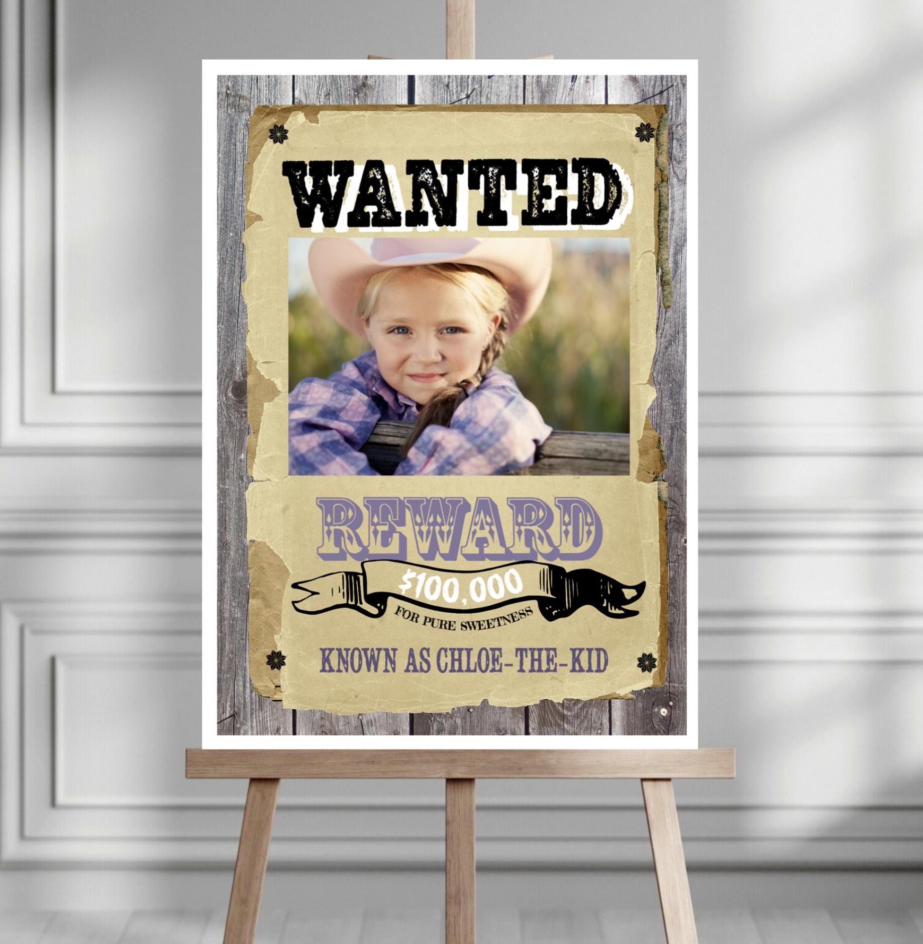 Editable Wanted Poster, Modern Wanted Poster Welcome Party Sign, Wild ...