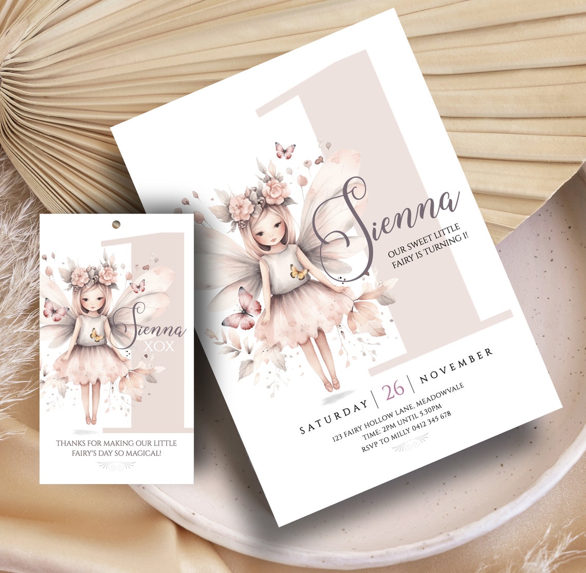 Editable Fairy Birthday Cupcake Toppers Decorations Enchanted Garden ...