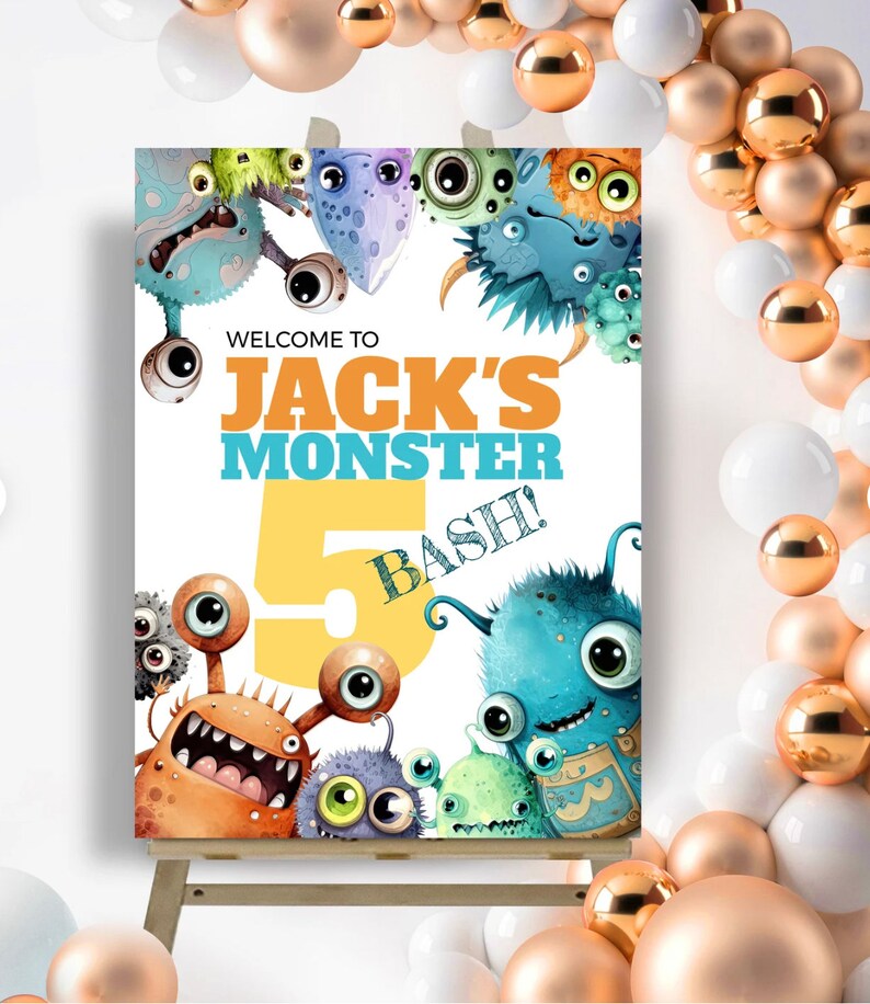 Editable Monster Bash Birthday Package Our Little Monster Bundle ...