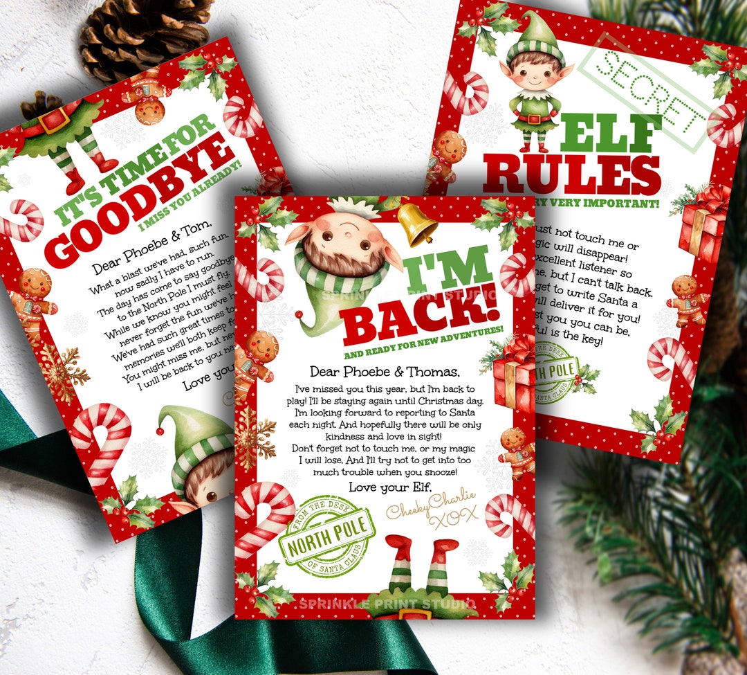 Elf I'm Back Letter, Elf Hello Letter, Greetings From Elf, Elf Arrival ...
