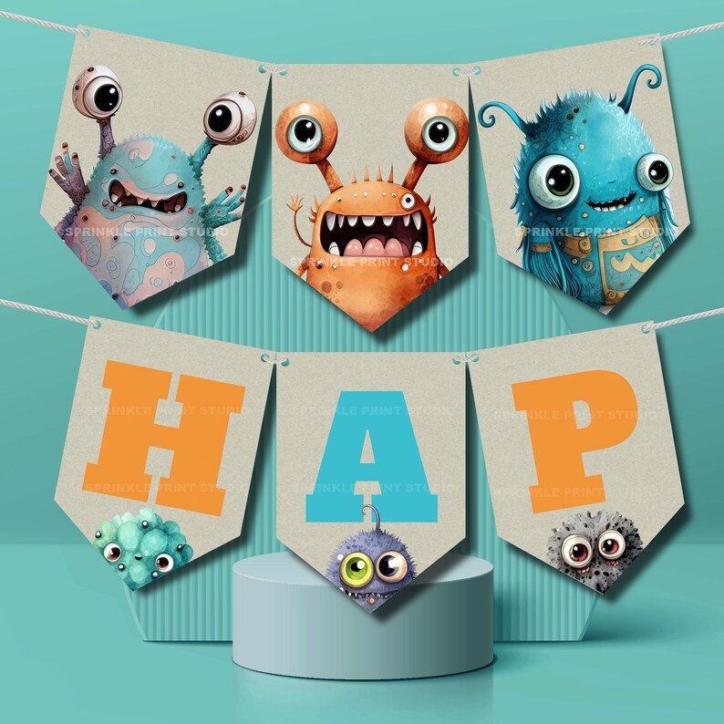 Editable Monster Birthday Welcome Sign (instant Download) - Etsy
